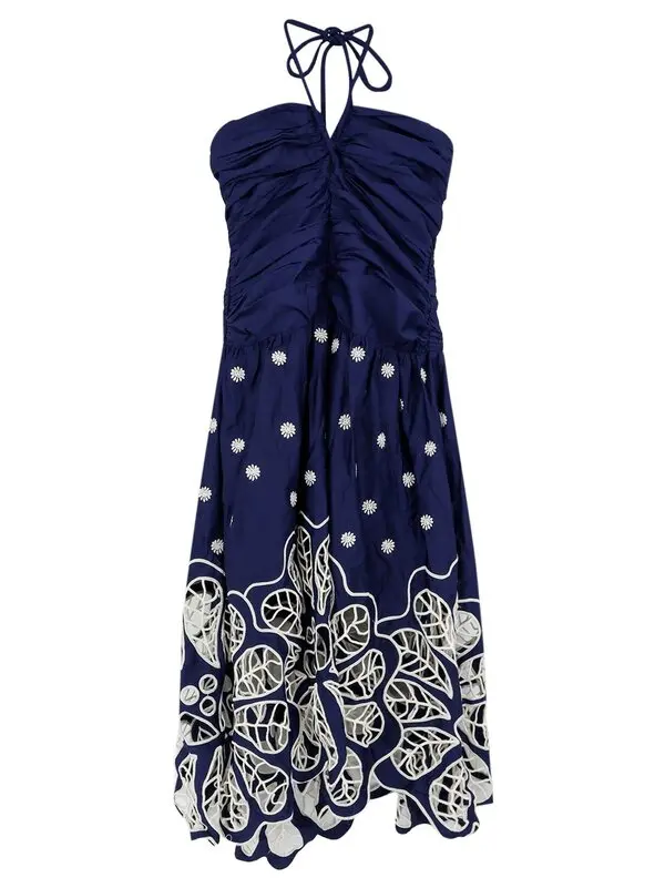 Farm Rio Richilieur Organic Cotton Dress - Blue