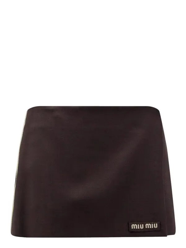 Miu Miu Mohair And Virgin Wool Mini Skirt - Brown