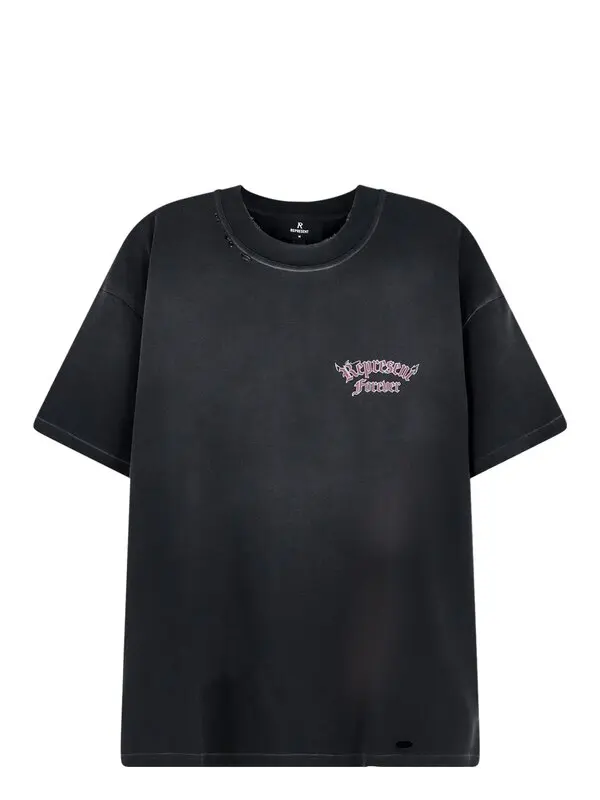 REPRESENT Used-effect Cotton T-shirt - Grey
