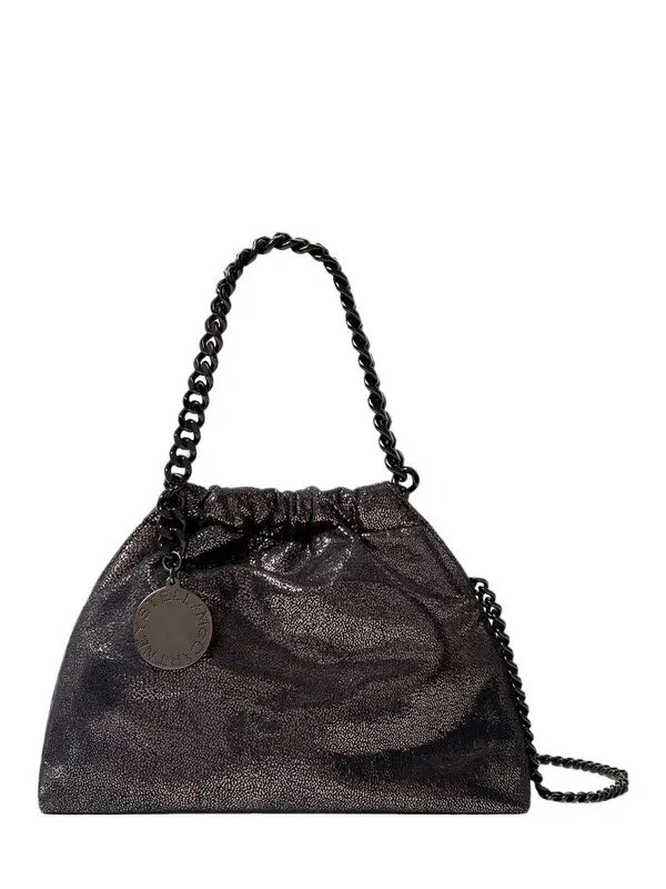 Stella McCartney Falabella Eco Shiny Dotted Chamois Fabric Shoulder Bag - Black