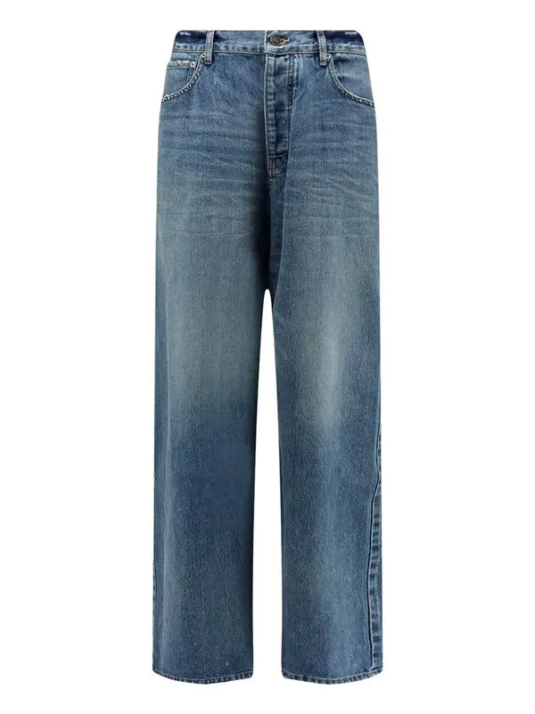 Balenciaga Baggy Fit Wide Leg Jeans - Blue