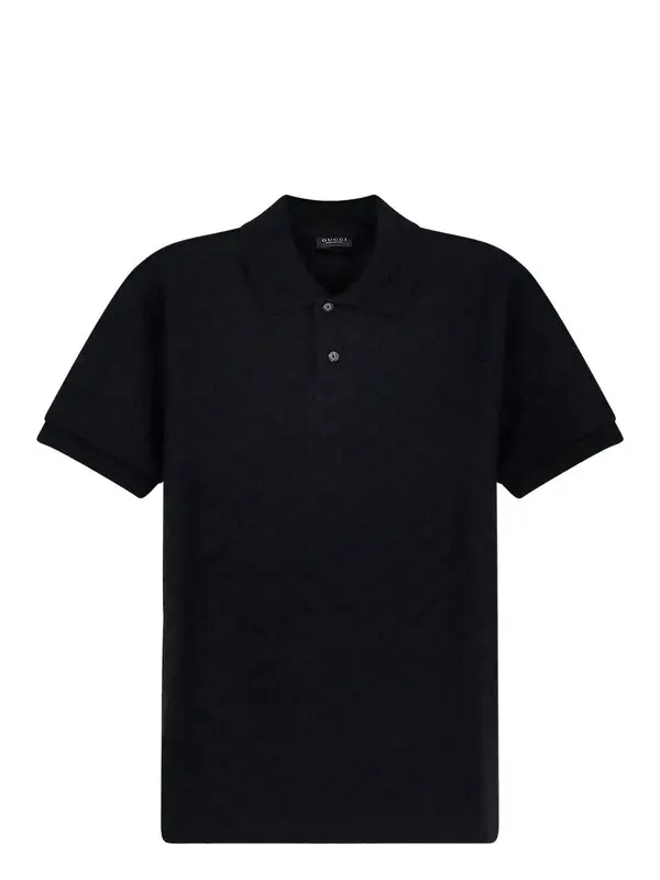Gucci Gg Viscose Blend Polo Shirt - Black