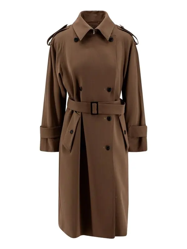 Max Mara Mxmcerto Virgin Wool Trench - Brown