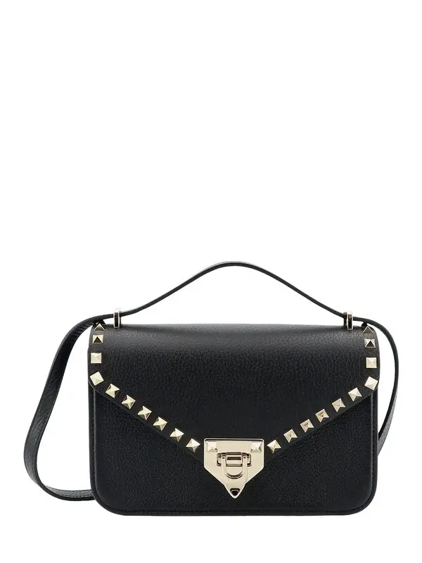 Valentino Garavani Rockstud Leather Crossbody Bag With Stud Detail - Black