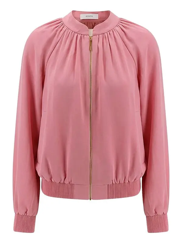 JOSEPH Mira Satin Bomber Jacket - Pink
