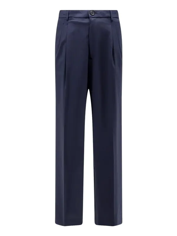 AMARANTO Virgin Wool Blend Trousers - Blue