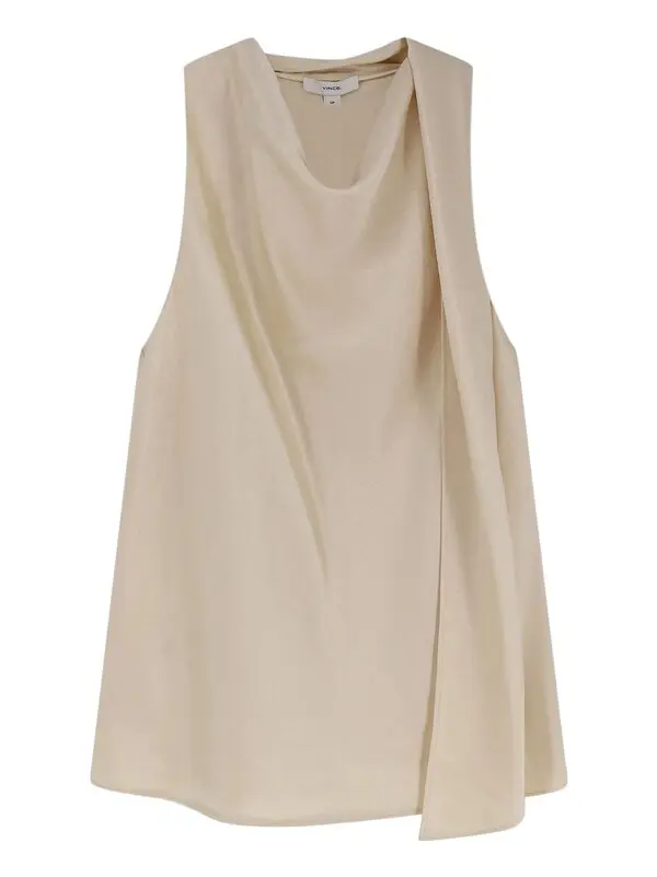 Vince Sleeveless Satin Top - Beige