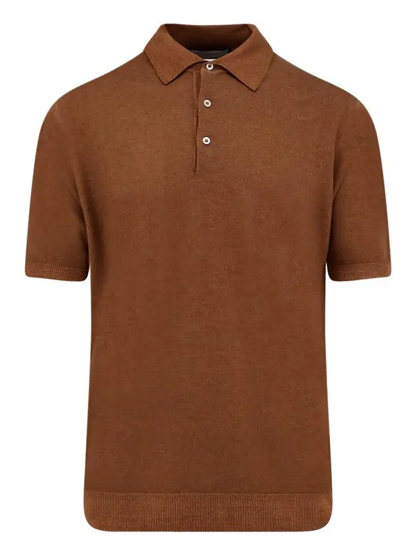 Corneliani Virgin Wool Polo Shirt - Brown