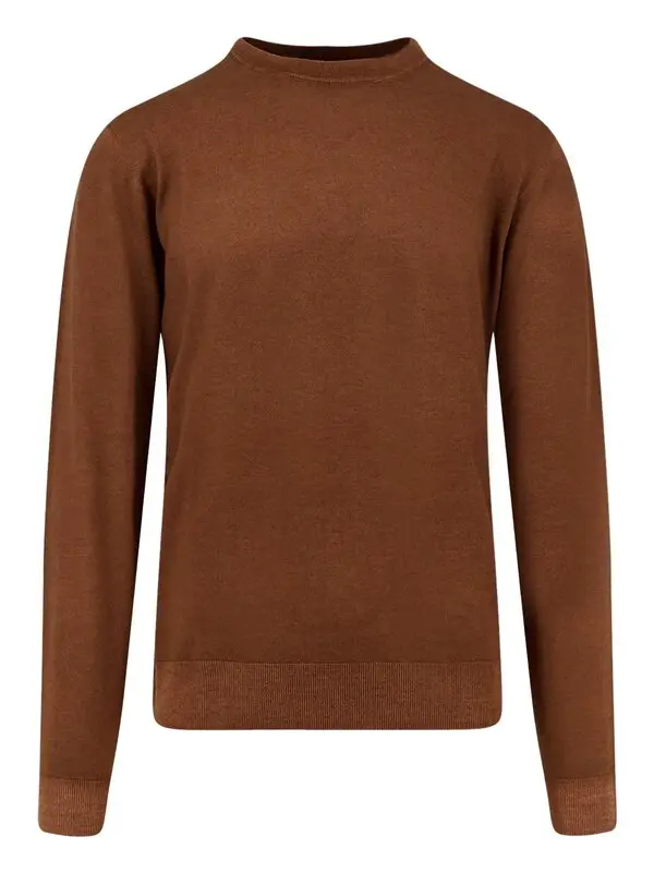 Corneliani Virgin Wool Crew Neck Sweater - Brown