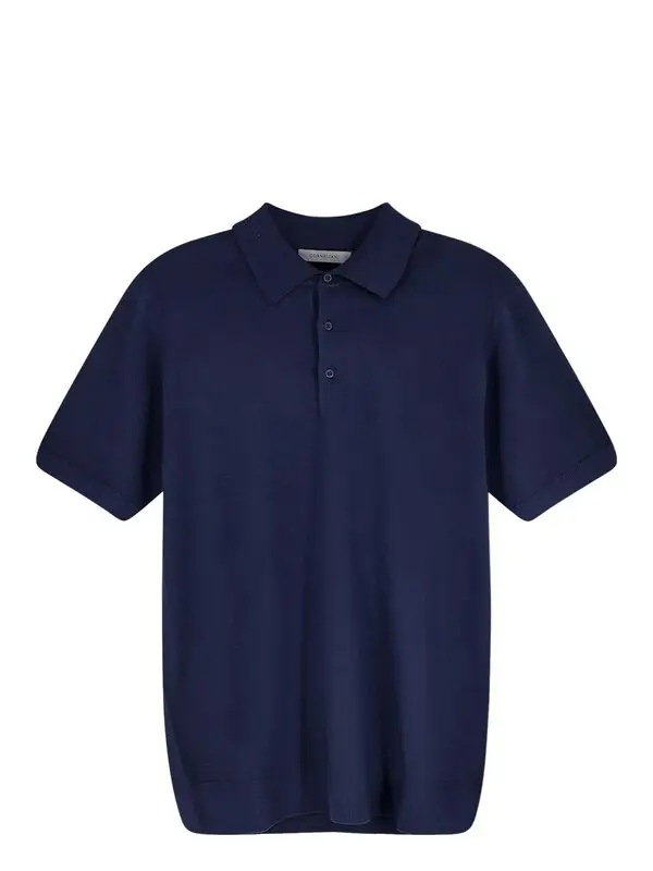 Corneliani Virgin Wool Polo Shirt - Blue