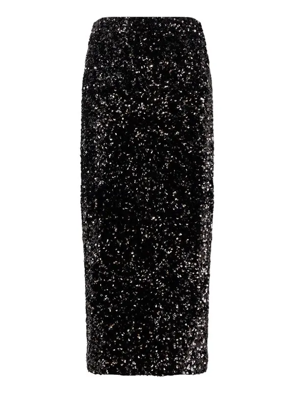 Vince Skirt With Sequins Embroidery - Black