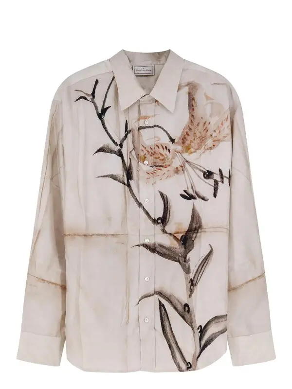 PIERRE-LOUIS MASCIA Silk Shirt - Beige