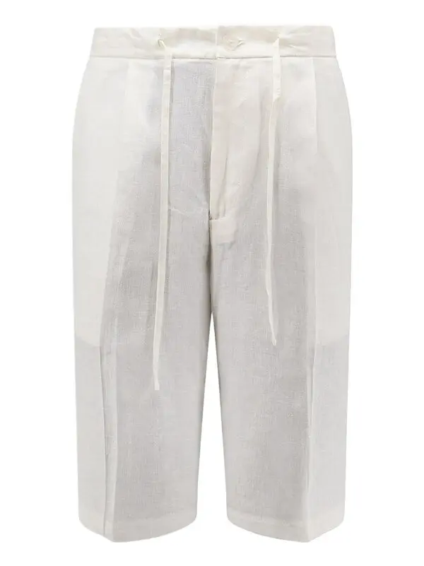 HEVO Linen And Viscose Blend Shorts - White