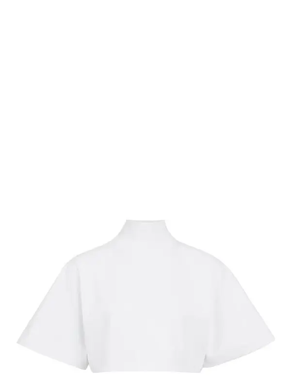Alaïa Cotton Crop T-shirt - White