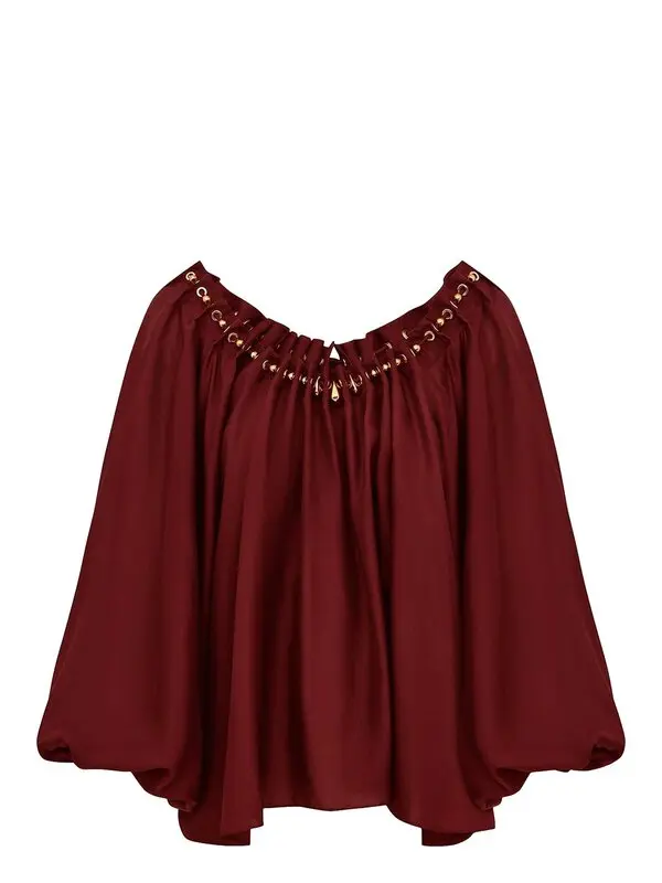 Zimmermann Aster Silk Shirt - Red