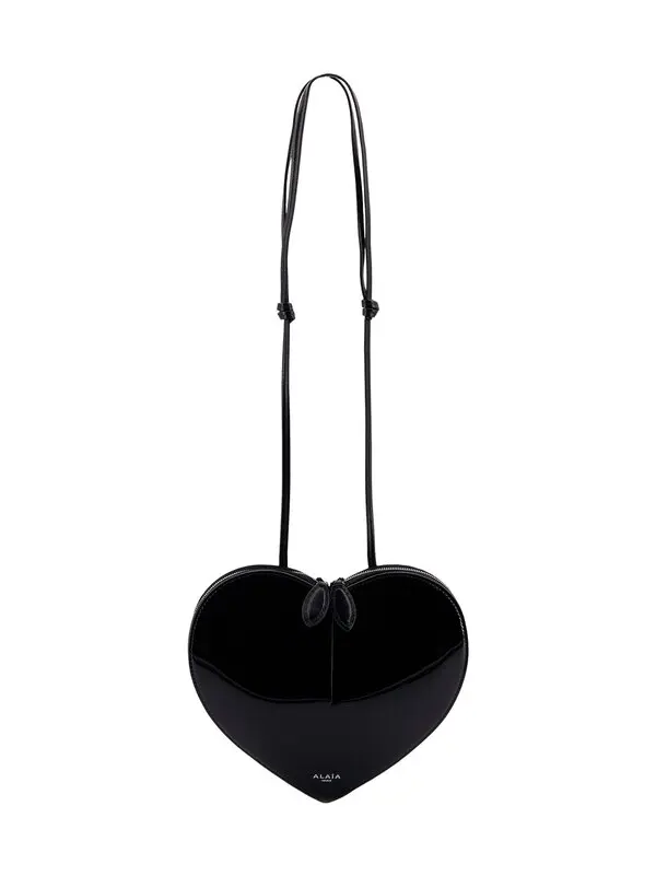 Alaïa Le Coeur Patent Leather Crossbody Bag - Black