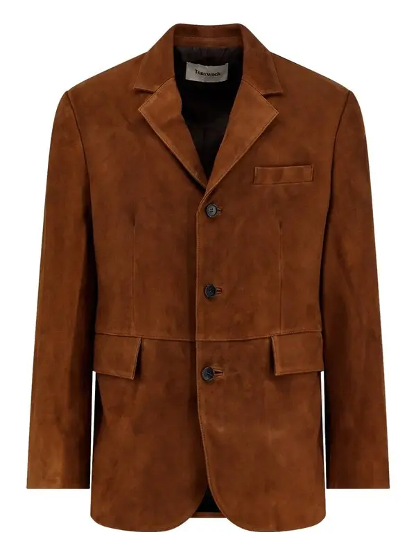 TONYWACK Tailored Suede Jacket - Brown