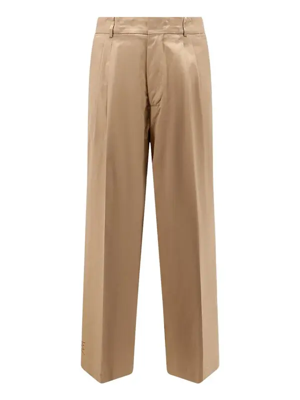 AMARANTO Cotton Trousers - Brown