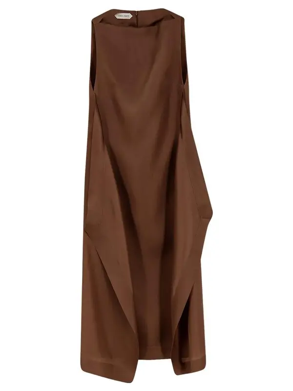 Alberta Ferretti Silk Long Dress - Brown