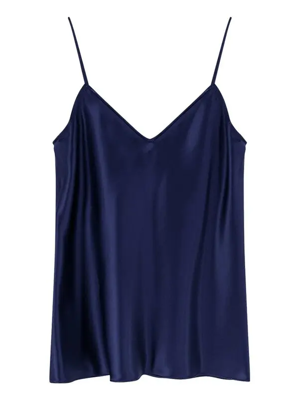 Alberta Ferretti Satin Top - Blue