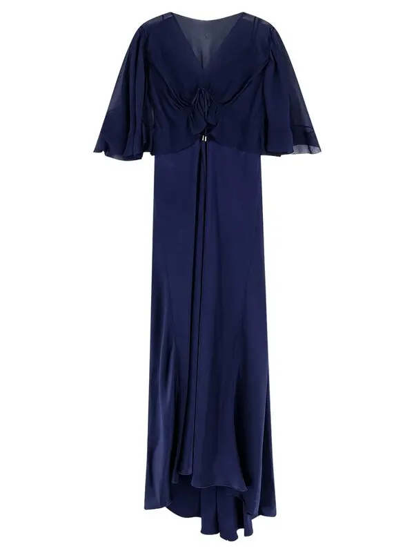 Alberta Ferretti Satin Long Dress - Blue