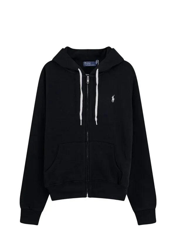Polo Ralph Lauren Cotton Blend Sweatshirt With Embroidered Logo On The Front - Black