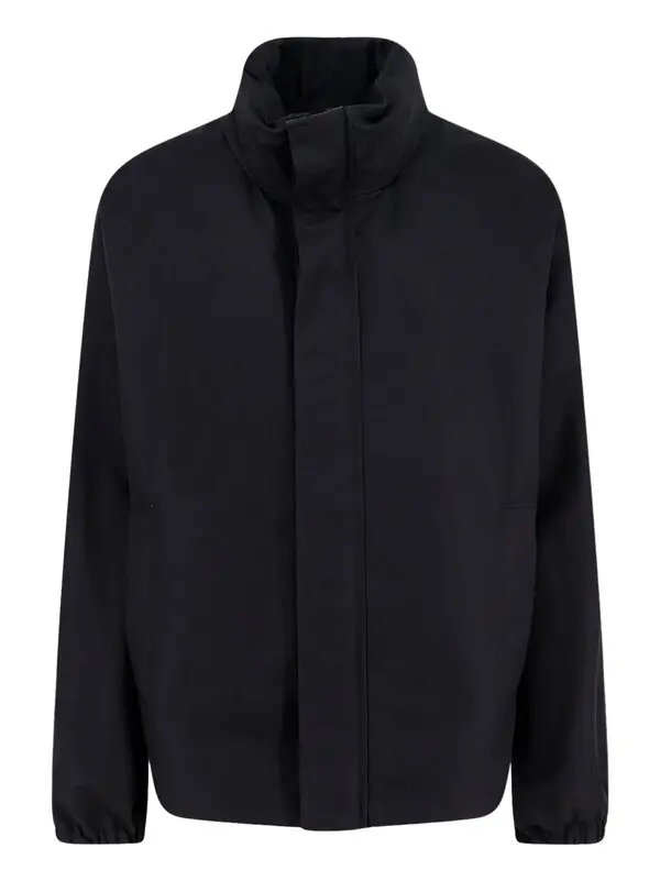 Gucci Compact Cotton Canvas Jacket With Concealed Hood - Black