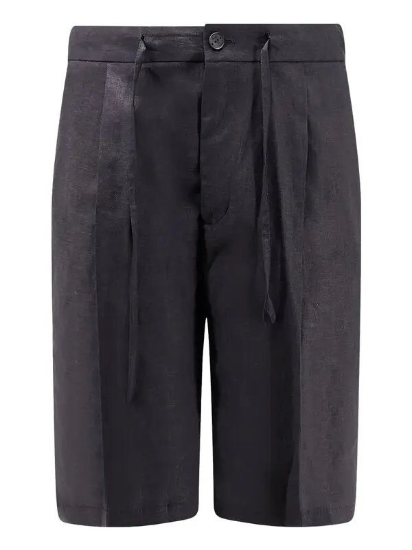 HEVO Linen And Viscose Shorts - Black
