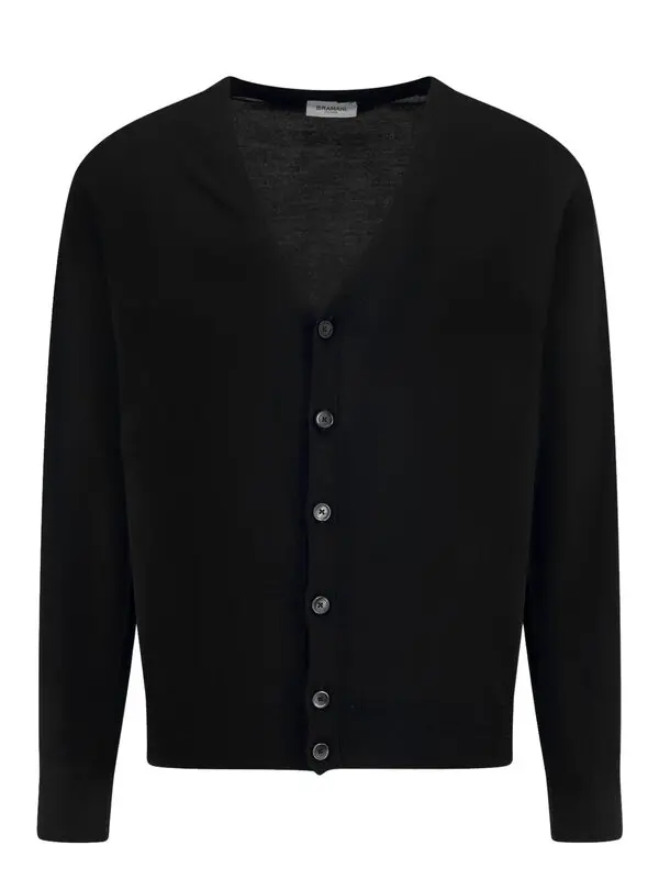 BRAMANI CASHMERE V-neck Wool Cardigan - Black