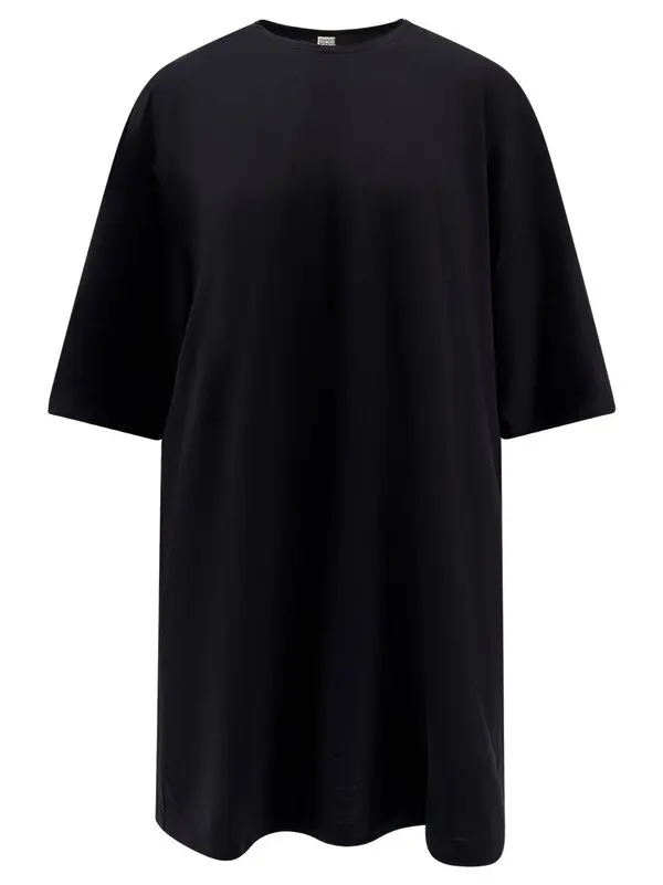 TOTEME Relaxed Tee Lyocell And Cotton Short Dress - Black