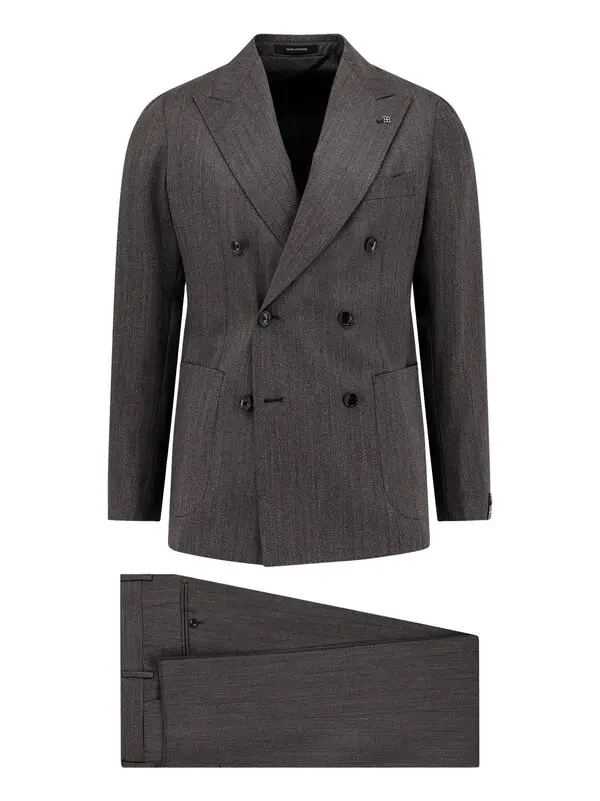 Tagliatore Double-breasted Virgin Wool Blazer - Grey