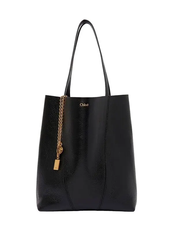 Chloé Spin Leather Shoulder Bag - Black