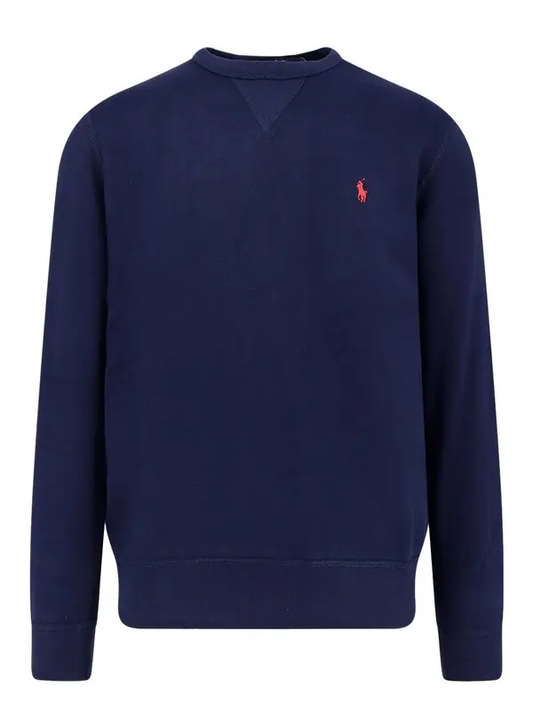 Polo Ralph Lauren Cotton Blend Sweater With Logo - Blue