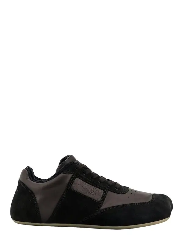 MAISON MARGIELA Suede And Leather Lace-up Sneakers - Black
