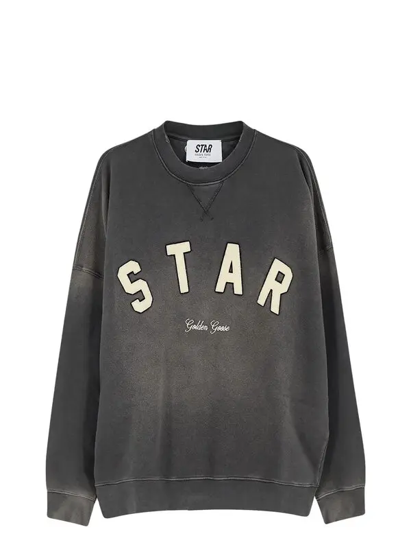 GOLDEN GOOSE Cotton Sweatshirt With Front Logo - Grey