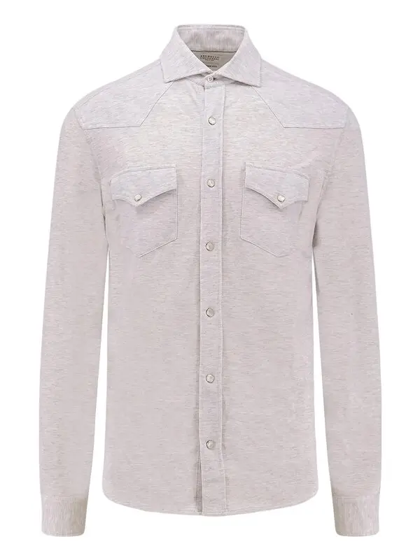 Brunello Cucinelli Leisure-fit Cotton Shirt - Grey
