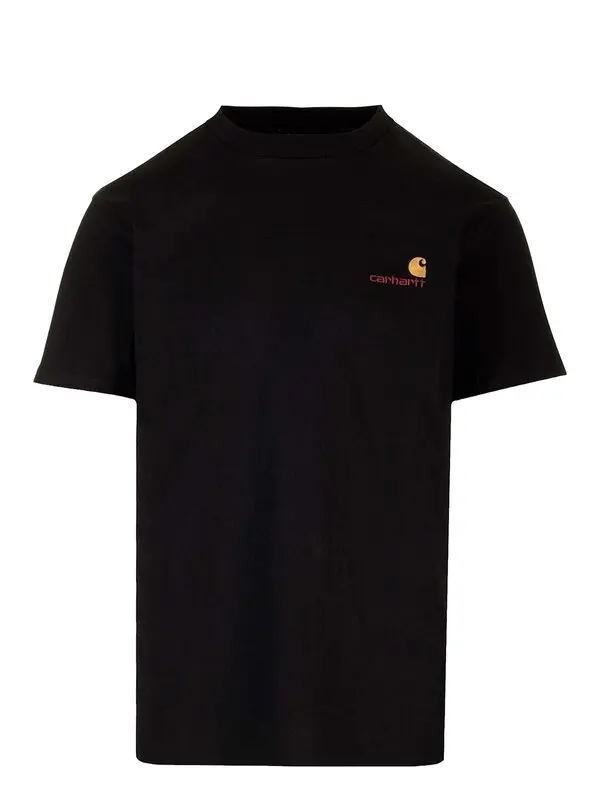 Carhartt Work In Progress S/s American Script Organic Cotton T-shirt - Black