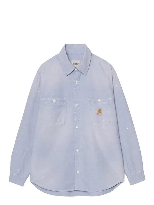 Carhartt Work In Progress Painter Cotton Shirt With Used Effect - Blue
