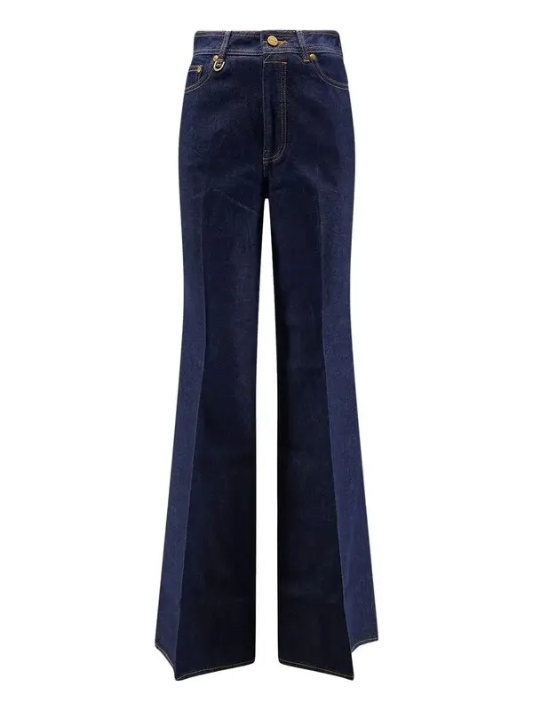Zimmermann Cotton Denim Flare Jeans - Blue