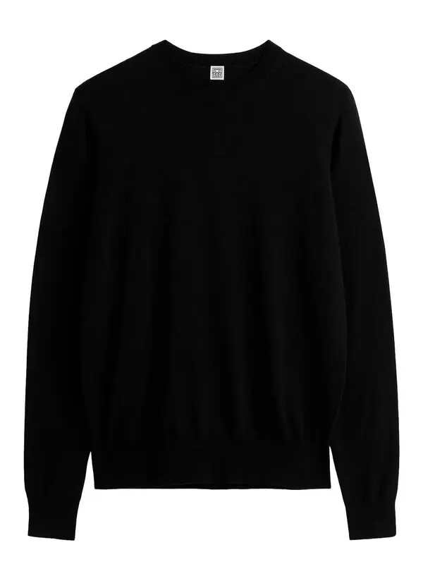 TOTEME Fine Knit Wool And Silk Blend Sweater - Black