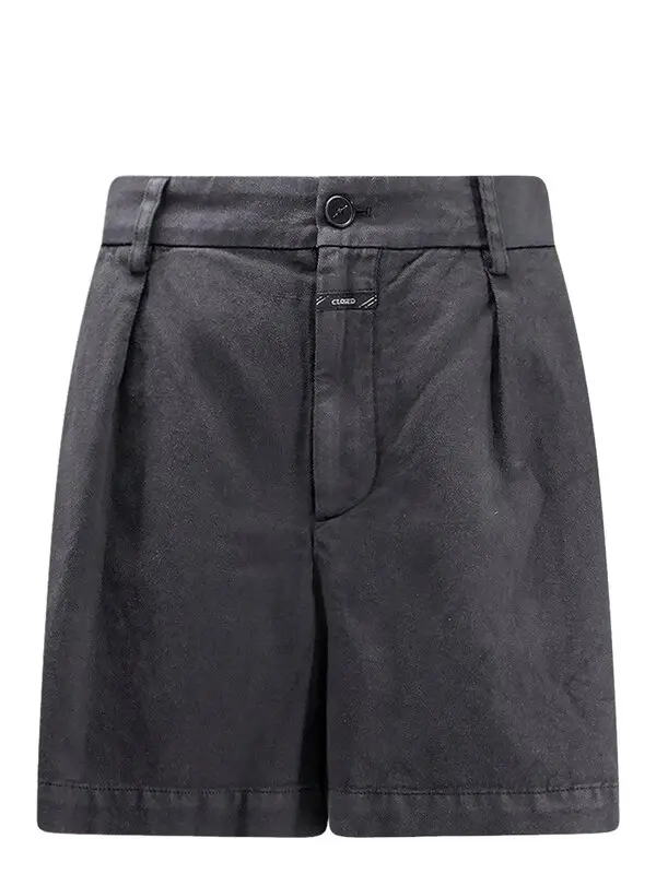 Closed Fevyl Cotton And Linen Blend Shorts - Black