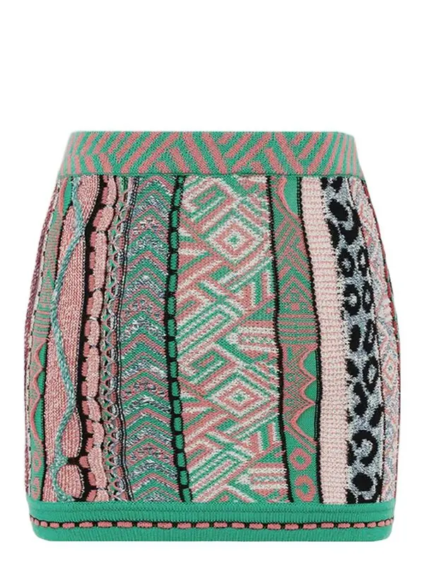 LANEUS Inlay Cotton Skirt - Multicolor