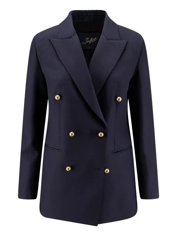 Seafarer Berry Virgin Wool Blazer - Blue