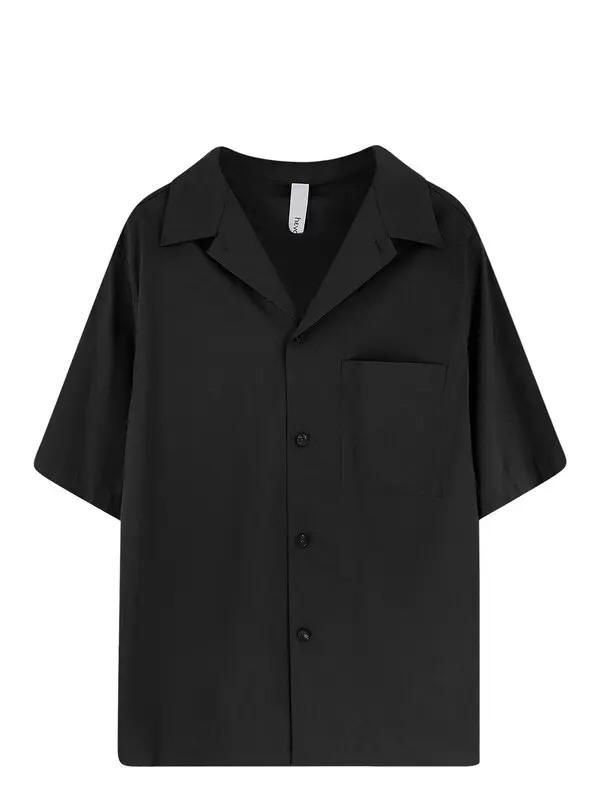 HEVO Linen And Viscose Blend Shirt - Black