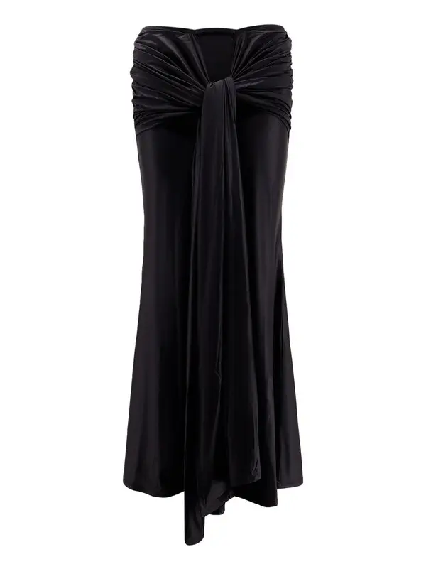 VENUJA Shiny Microfiber Skirt With Satin Effect - Black