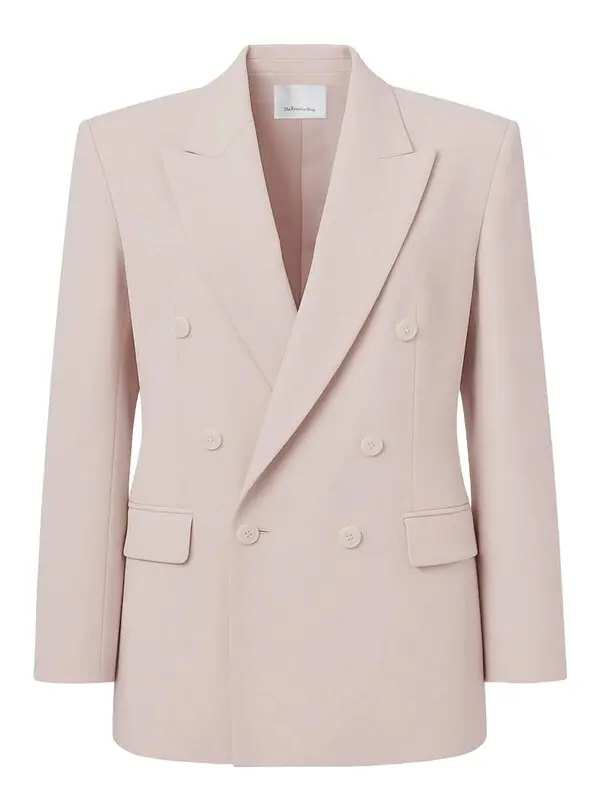 THE FRANKIE SHOP Monterey Structured Wool Blend Blazer - Pink