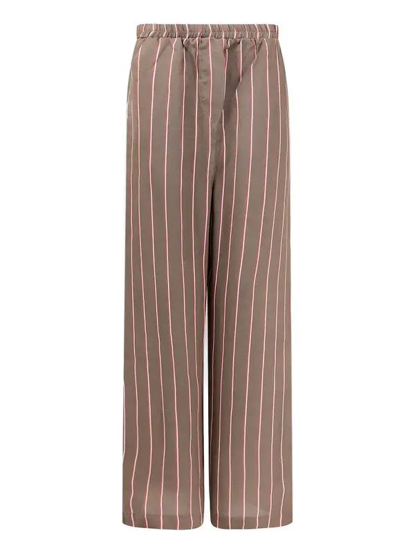 THE FRANKIE SHOP Viscose And Silk Blend Trousers - Brown