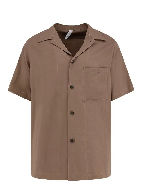 HEVO Novoli Linen And Viscose Shirt - Brown