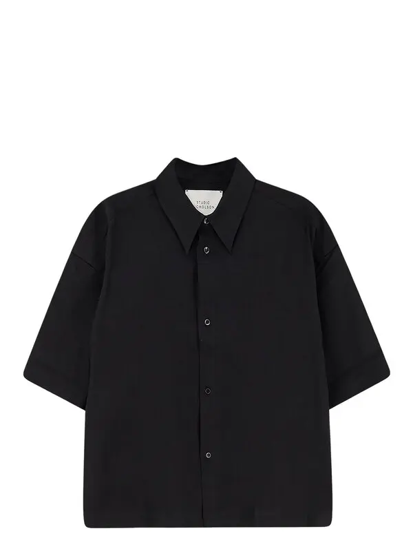 Studio Nicholson Cotton And Linen Blend Sanko Shirt - Black