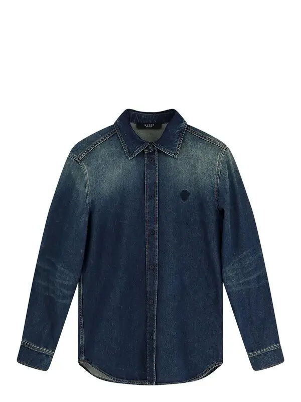 Gucci Certified Washed Cotton Denim Shirt - Blue